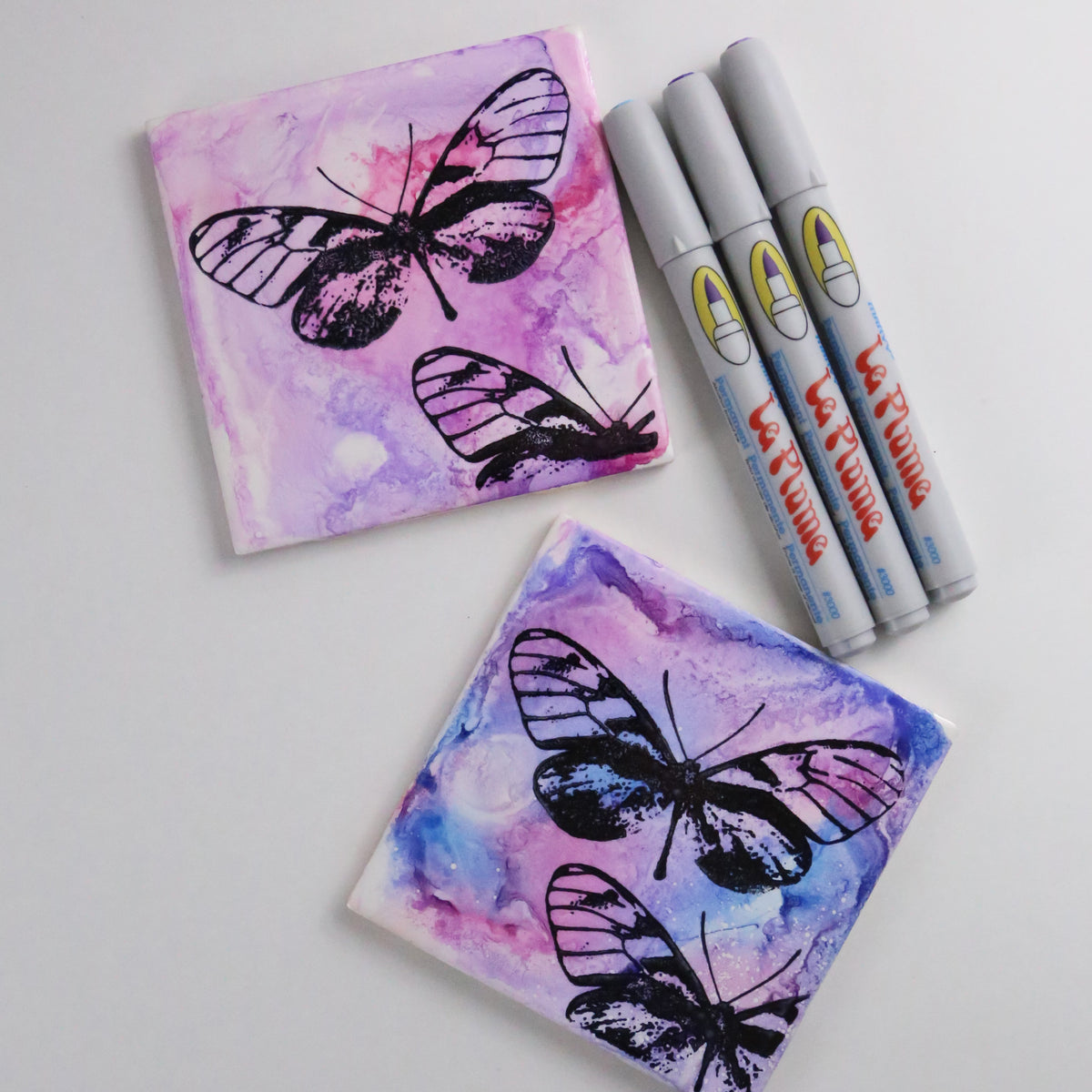 Alcohol Ink Coasters — Marvy Uchida