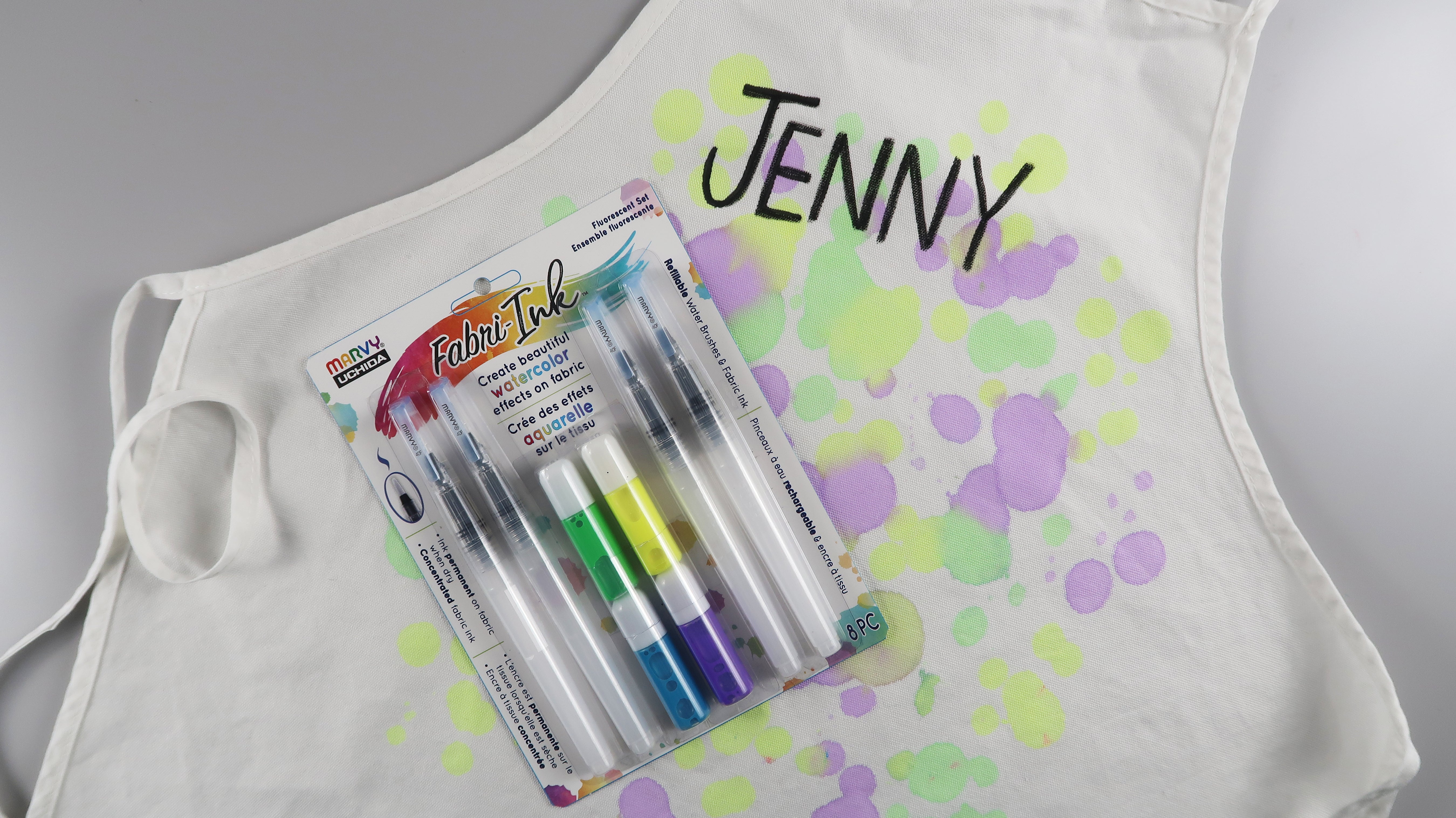 Easy Watercolor Paint Splattered Apron — Marvy Uchida