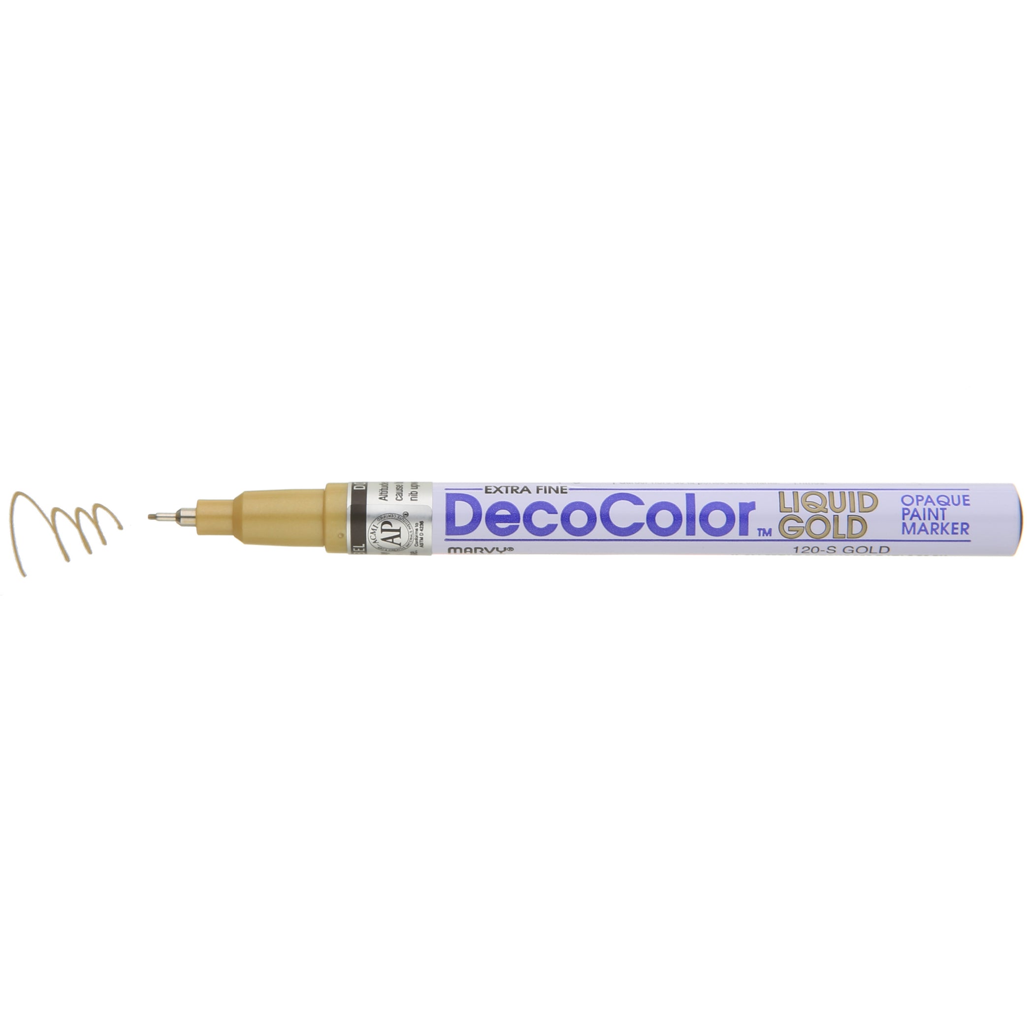 DECOCOLOR® LIQUID GOLD/SILVER PAINT MARKER EXTRA FINE — Marvy Uchida